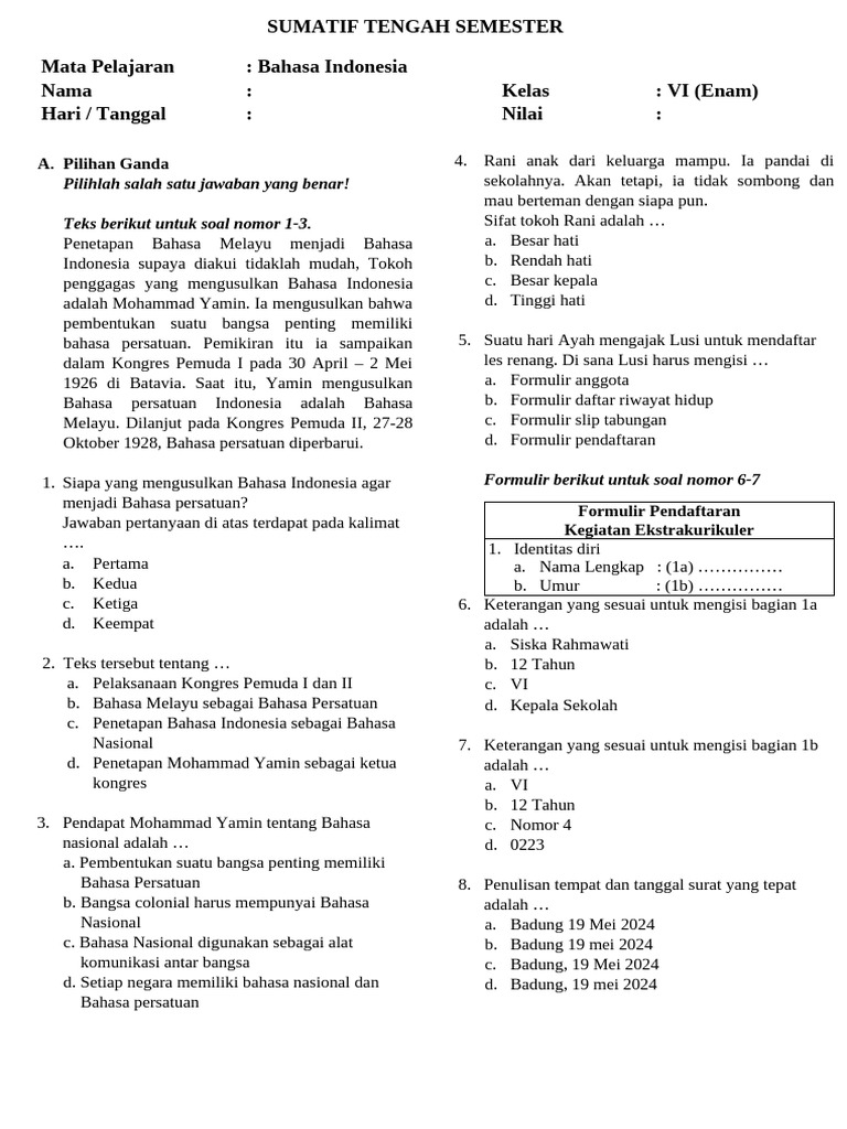 STS Bhs Indonesia | PDF