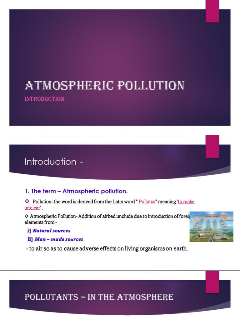 Atmospheric Pollution Presentation | PDF