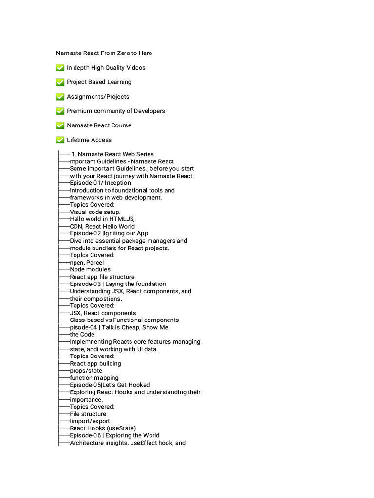Namaste React From Zero To Hero Akshay Saini | PDF