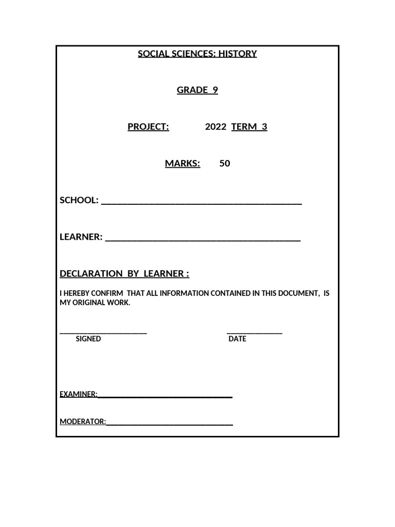 Grade 9 SS HIST T3 PROJECT | PDF | Property | Slum