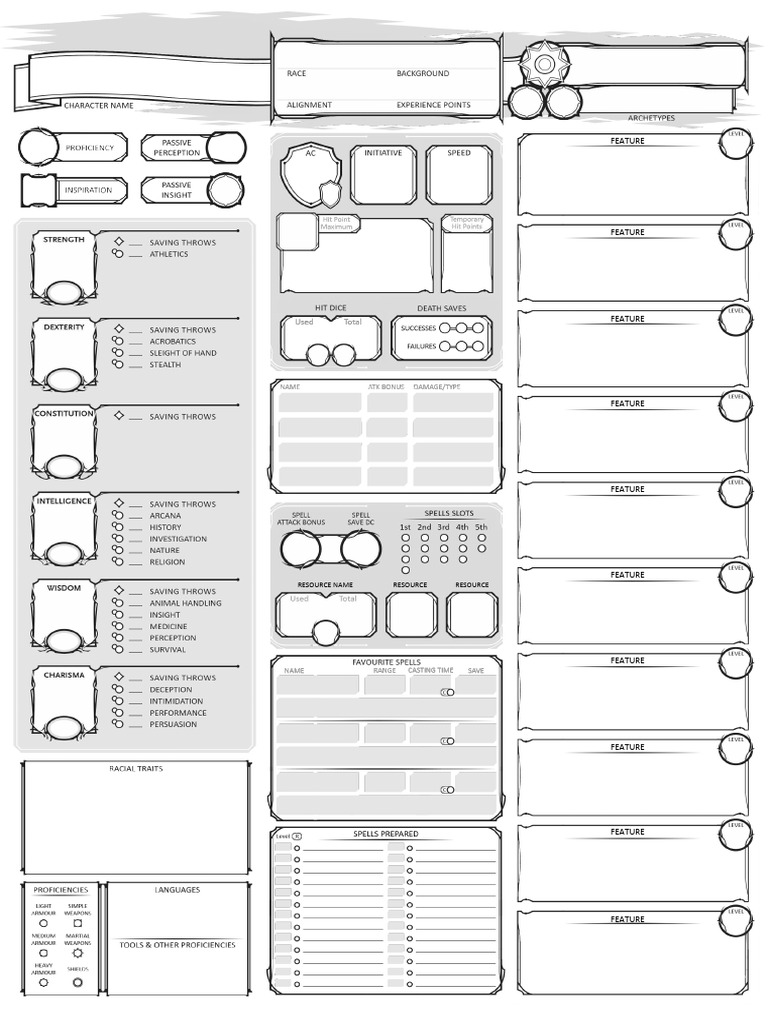 456029-Character Sheet Half Caster-multiclass Fillable | PDF 456029-Character Sheet Half Caster-multiclass Fillable | PDF