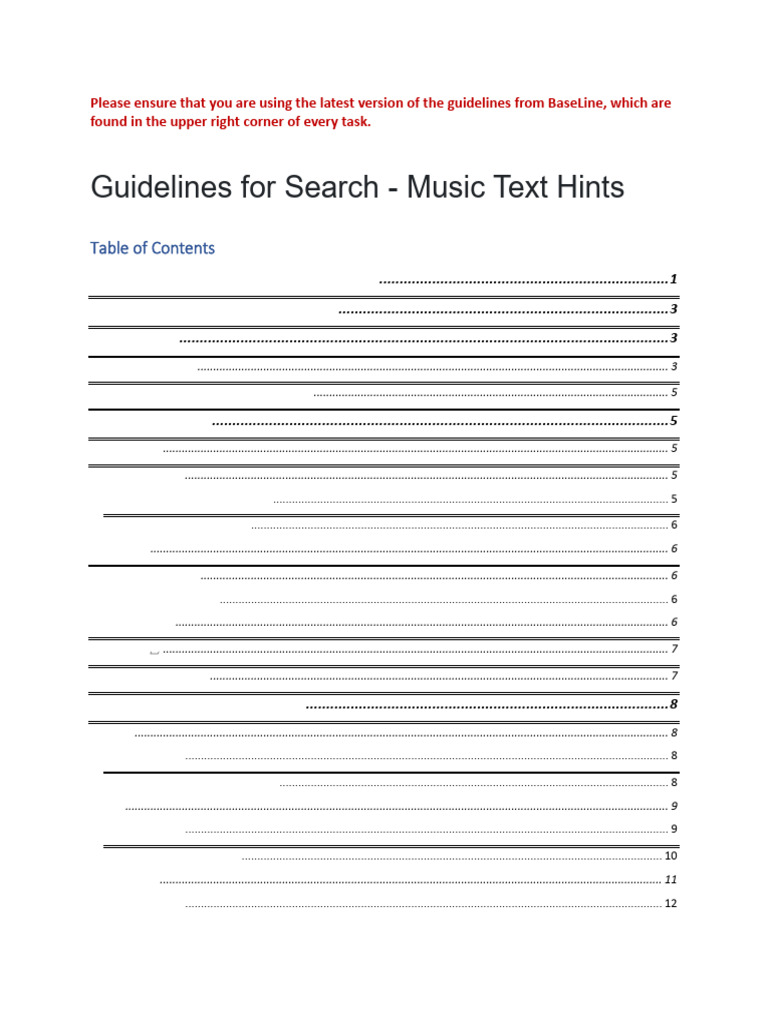 Guidelines For Search - Music Text Hints | PDF