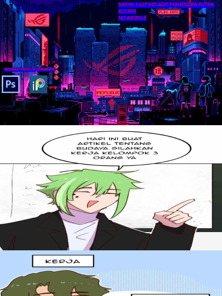 Tugas BHS Indonesia, Komik, I GST MD Adit Mahendra Putra (8) - Laptop ...