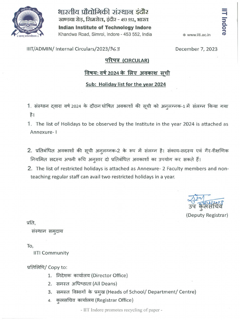 Circular-Holidays-2024 | PDF