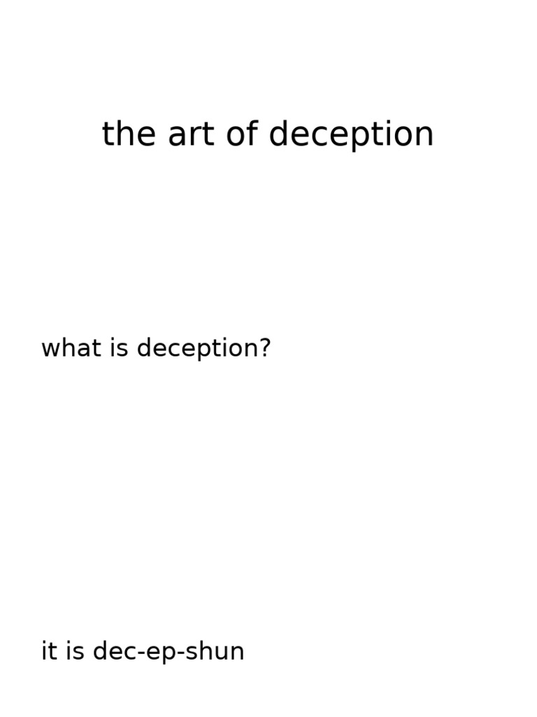 The Art of Deception | PDF