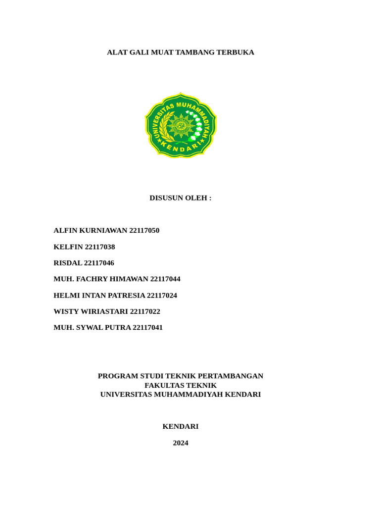 Alat Gali Muat Tambang Terbuka Kelompok 6 | PDF