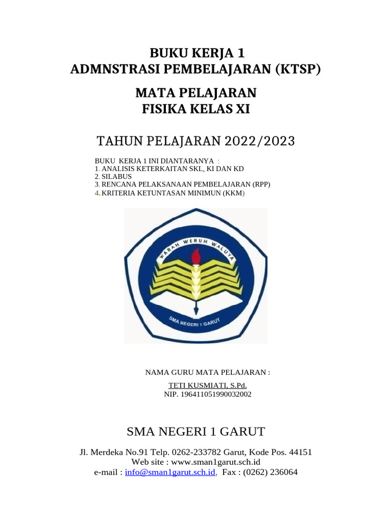 Jilid+pengesahan+kaper SKL, Silabus, RPP, KKM (KTS | PDF