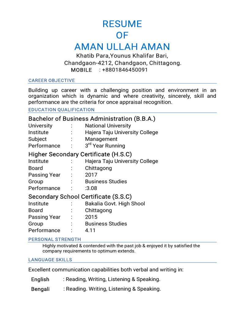 Aman CV 2 | PDF