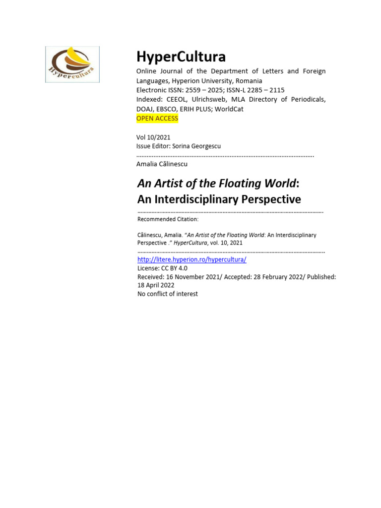 An Artist of The Floating World An Inter | PDF