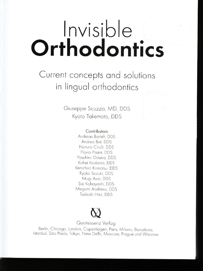 Invisible Orthodontics - 2003 - Scuzzo & Takemoto | PDF