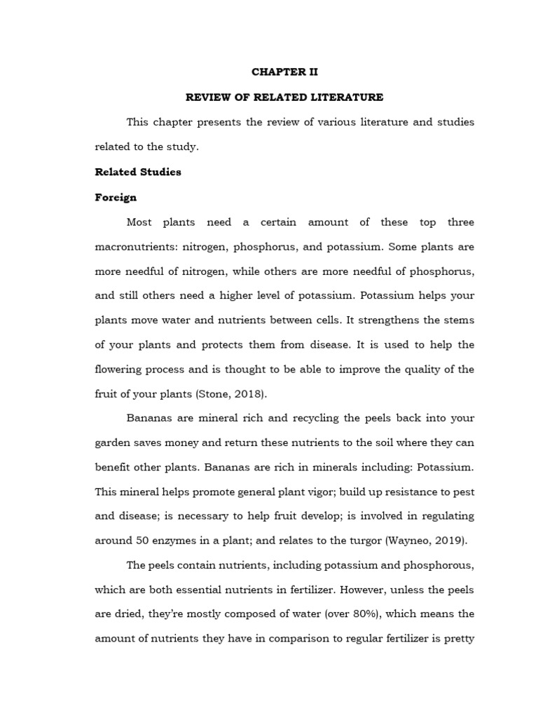 BANANA PEEL AS FERTILIZER CHAPTER 2 | PDF