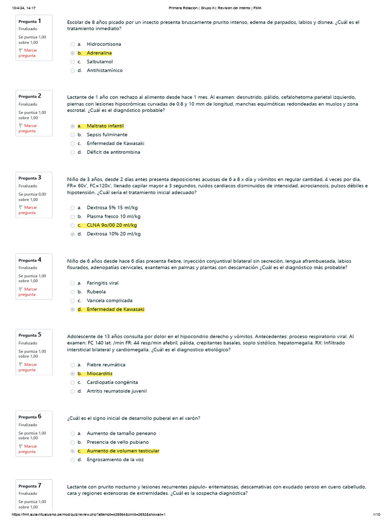 Simulacro 2 - Pediatria Usmp | PDF
