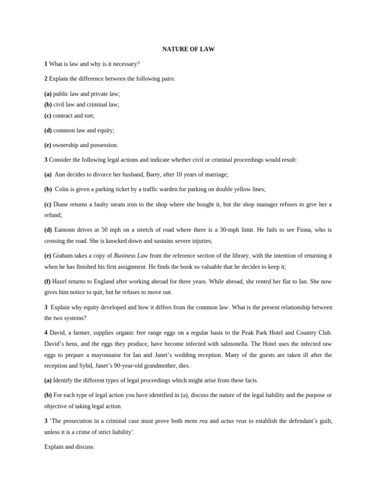 Business Law Exercises | PDF