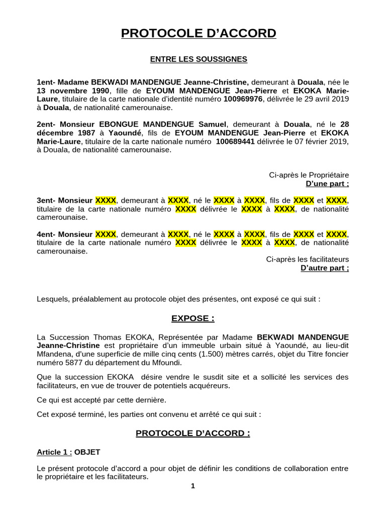 Protocole D'accord | PDF