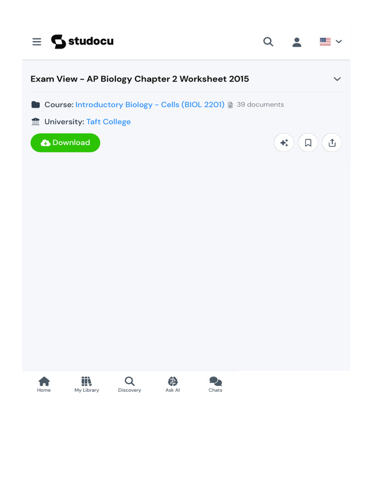 Exam View - AP Biology Chapter 2 Worksheet 2015 - Name - Date - Studocu ...