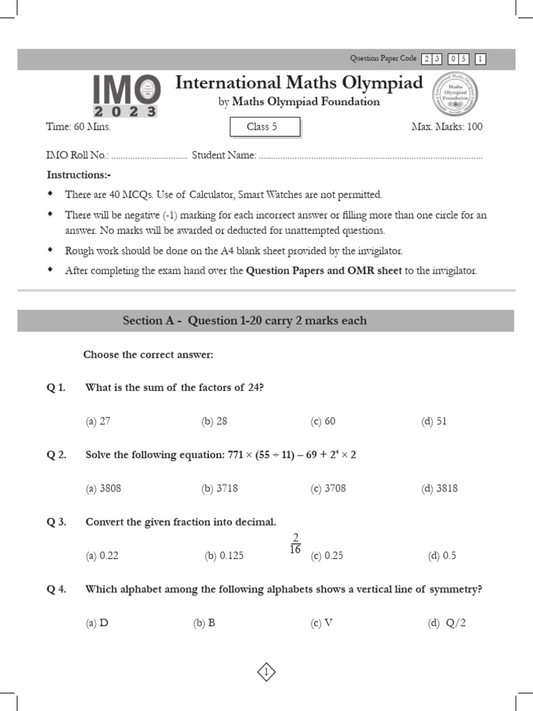 Class 5 | PDF