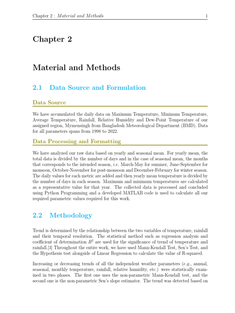 Chapter 2 - Methodology and Modelling | PDF