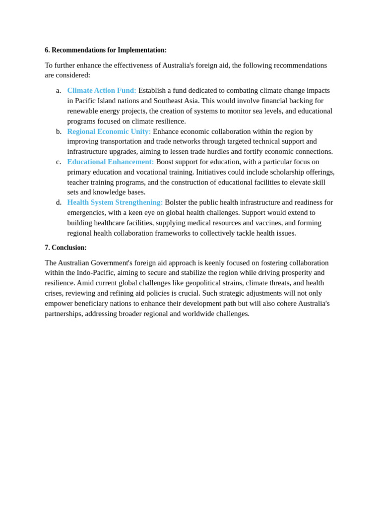 Recommendations For Implementation | PDF