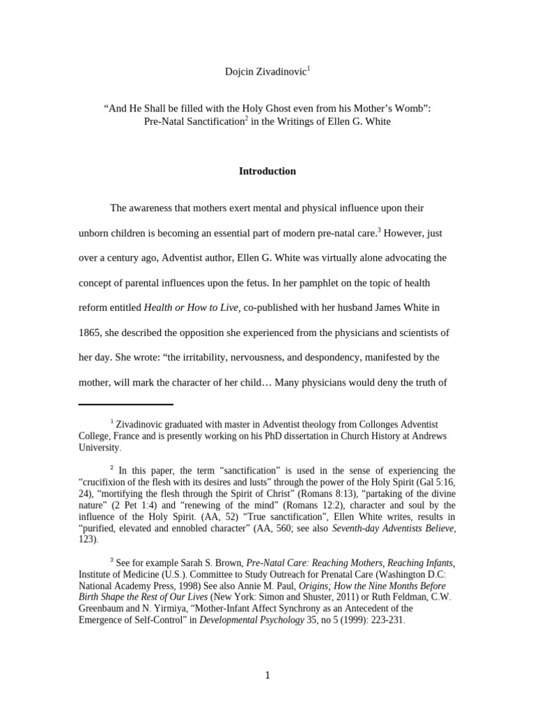 Sanctification in The Womb | PDF