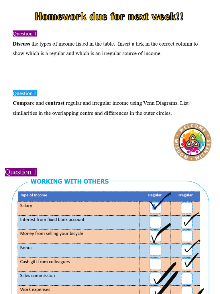 Income Homework Task | PDF