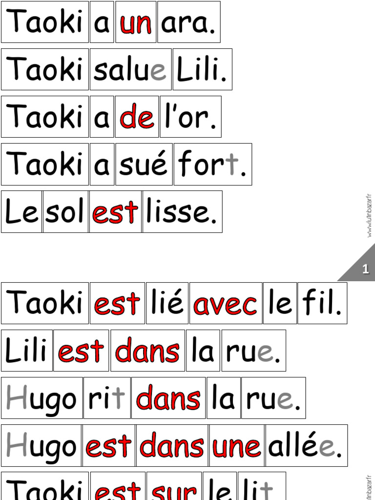 Phrases À Remettre en Ordre Taoki | PDF