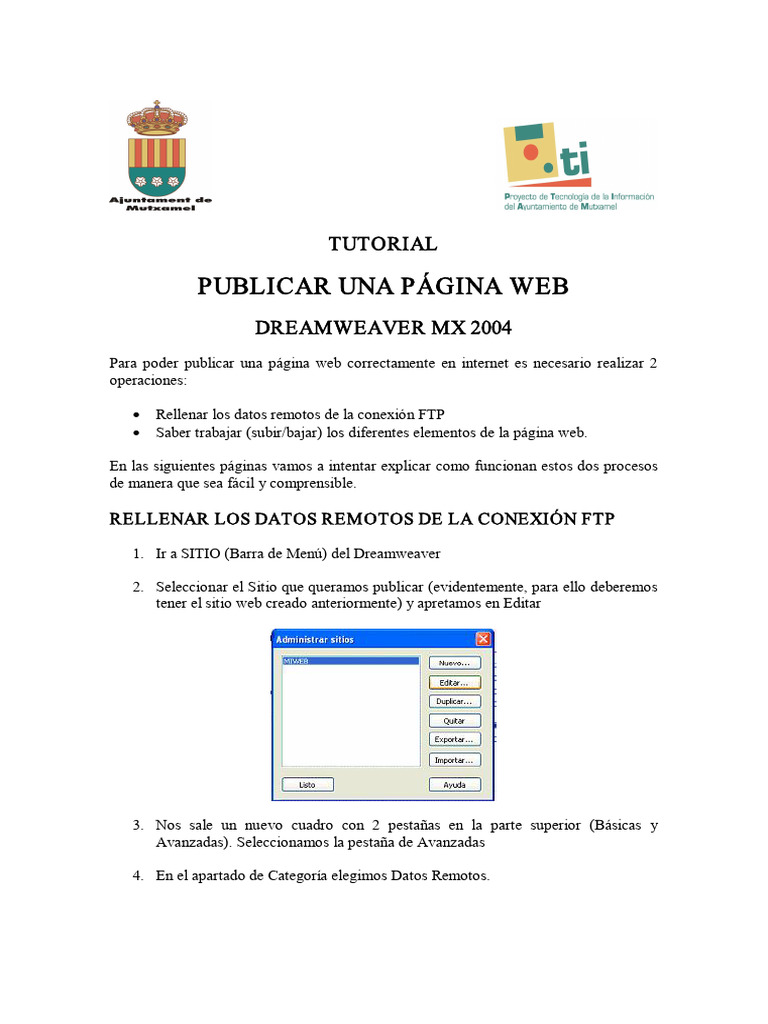 Tutorial FTP Dreamweaver | PDF