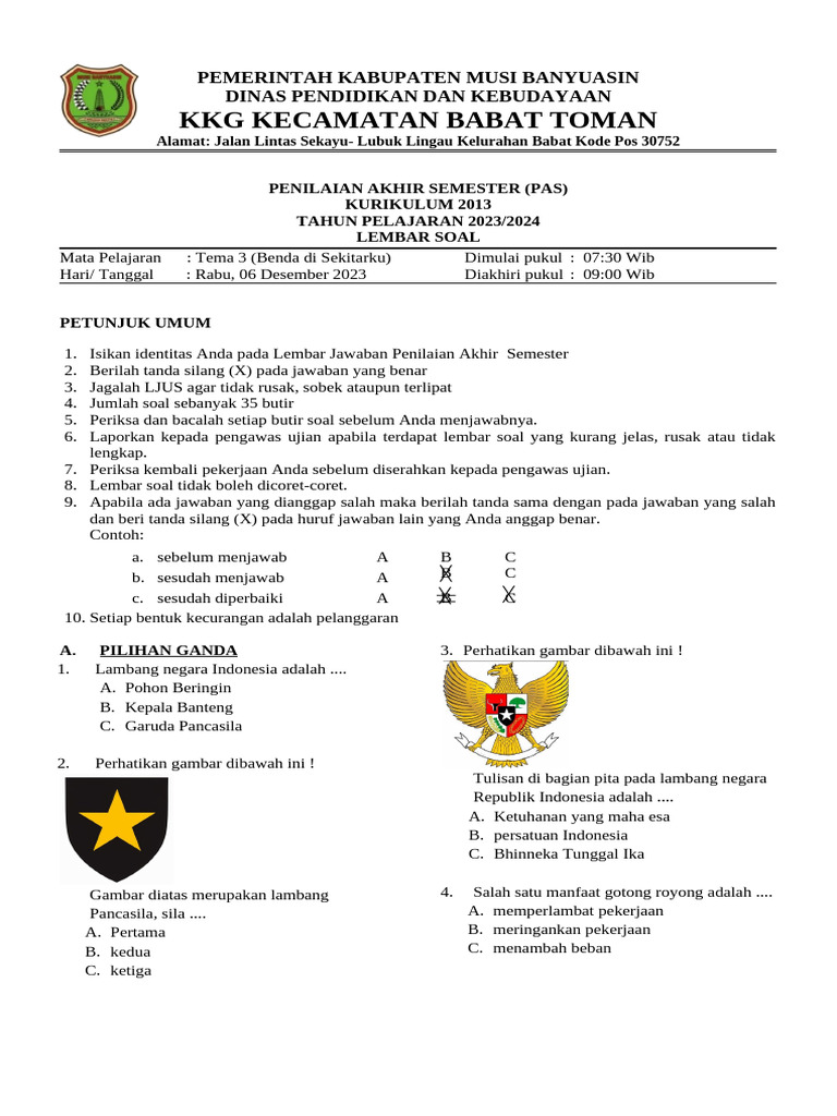 MASTER SOAL TEMA 3 KELAS 3 | PDF