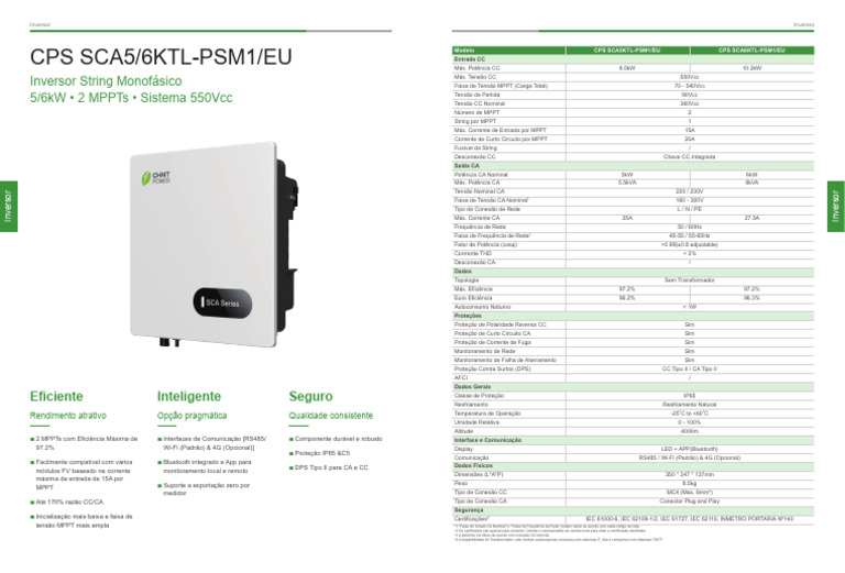 DS - PT - CPS Sca (5 6) Ktl-Psm1-Eu | PDF | Power (Physics) | Photovoltaics
