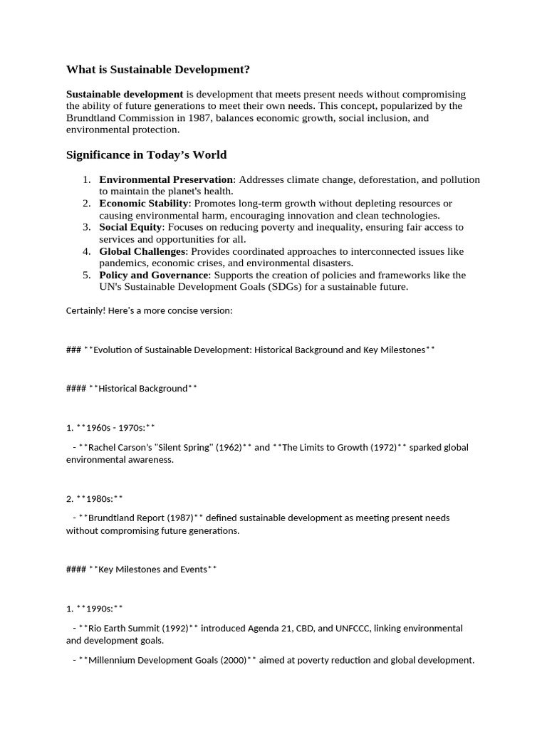 What is Sustainable Development | PDF