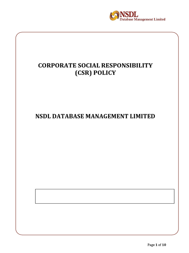 NDML-CSR_Policy | PDF