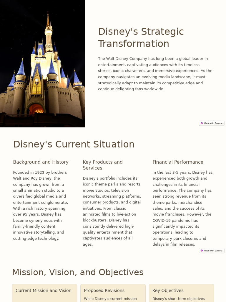 Disneys Strategic Transformation | PDF