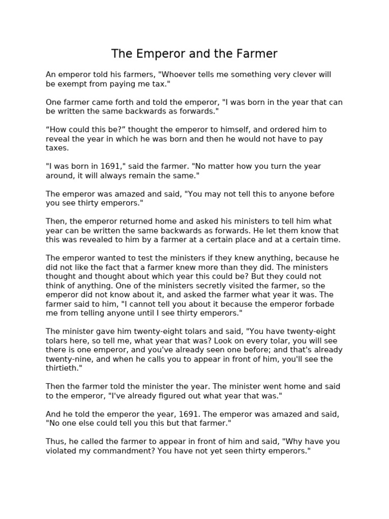 The Emperor and the Farmer | PDF