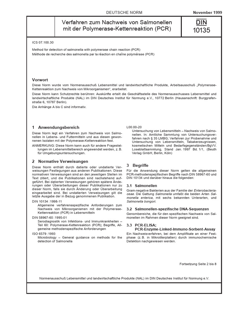 Din 10135 1999-11 | PDF