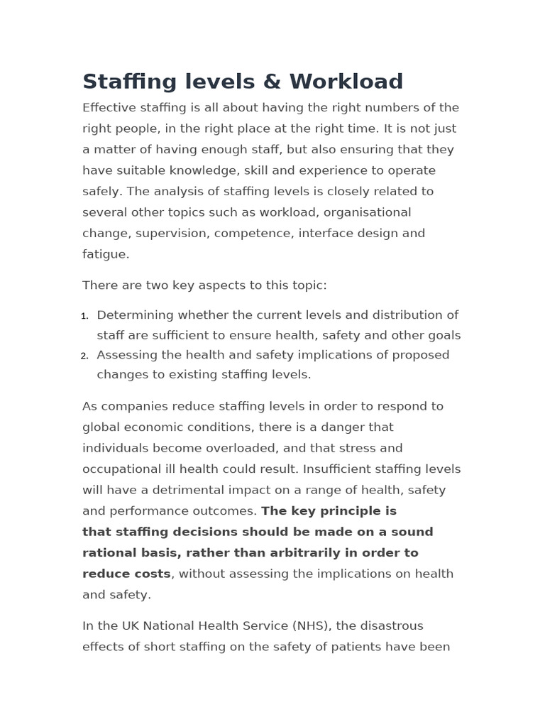 Staffing and workload | PDF