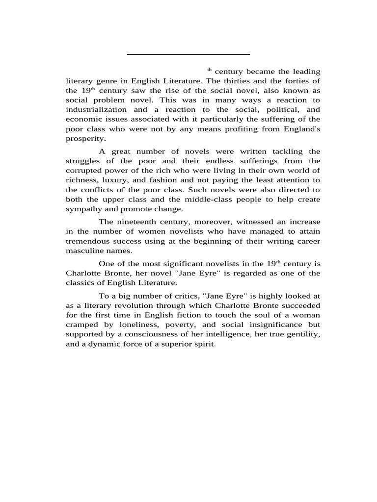 The Nineteenth Century Novel | PDF