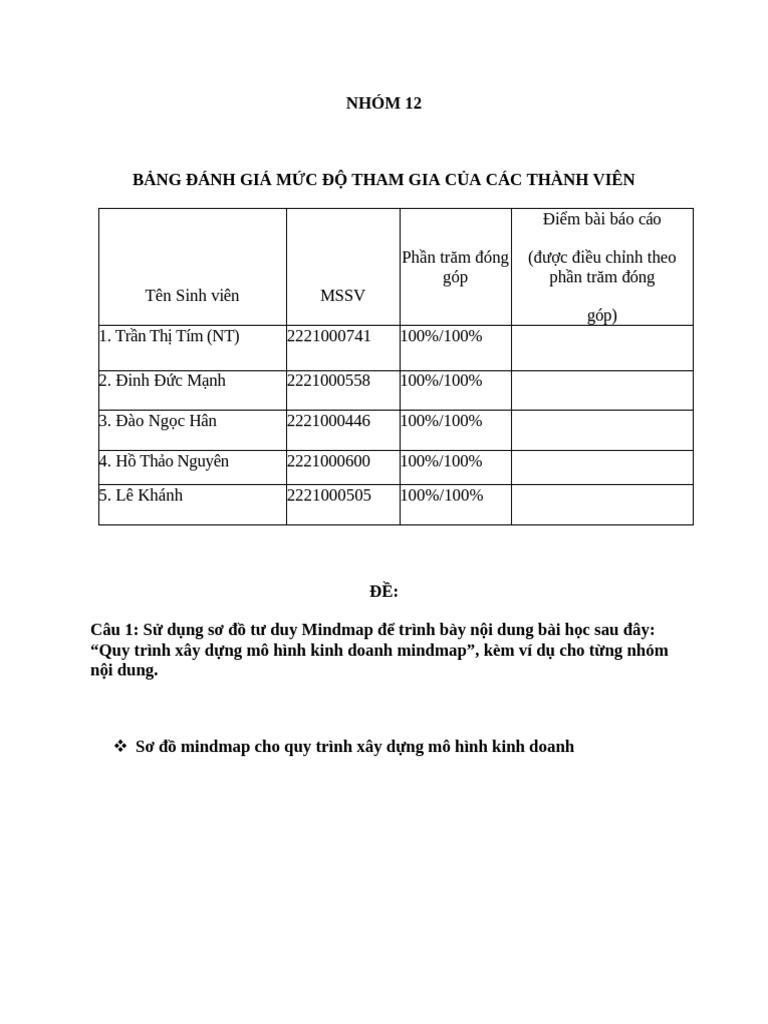 NHÓM 12 KSKD BÀI TẬP CHƯƠNG 4 | PDF