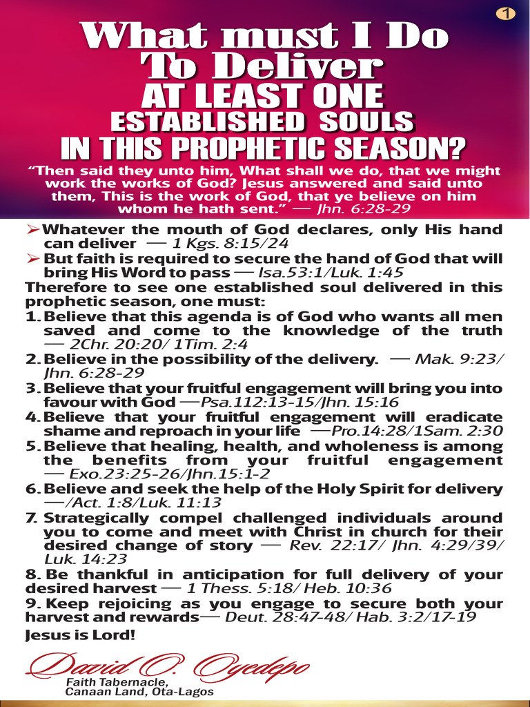 What Must I Do To Deliver My Covenanted Number of Souls | PDF | Jesus ...