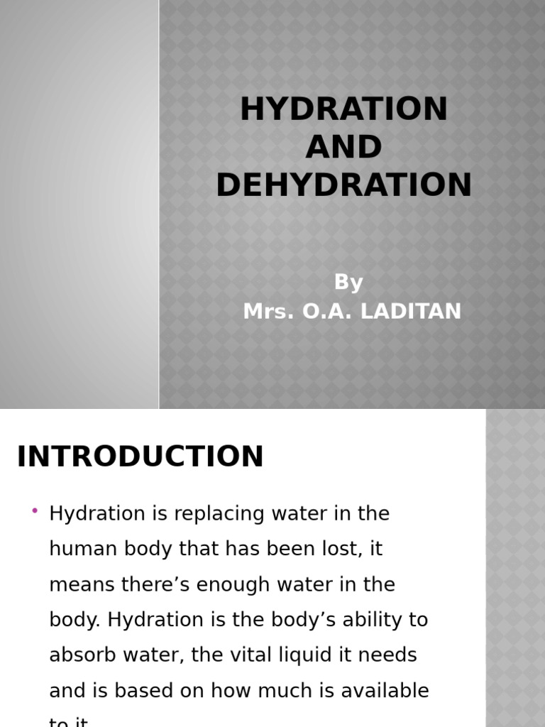 Hydration | PDF