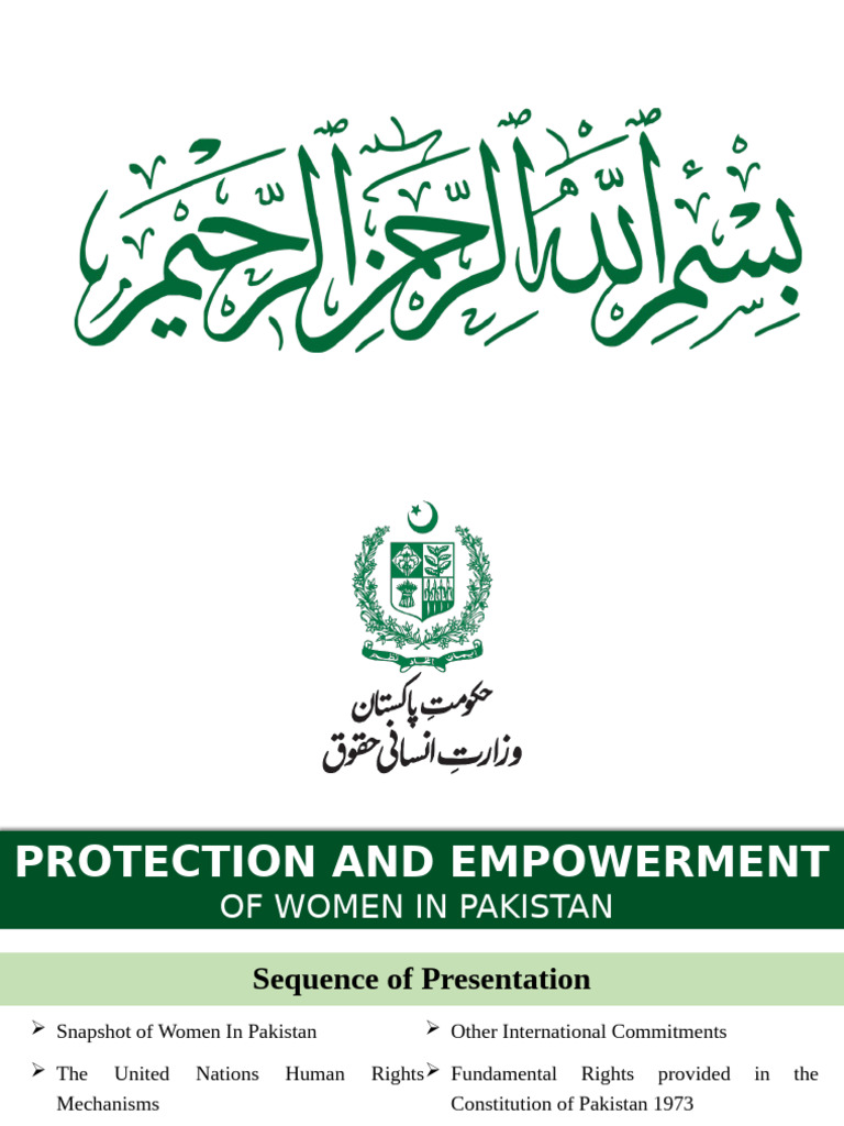 Protection and Empowerment of Women in Pakistan (01!10!2024) | PDF