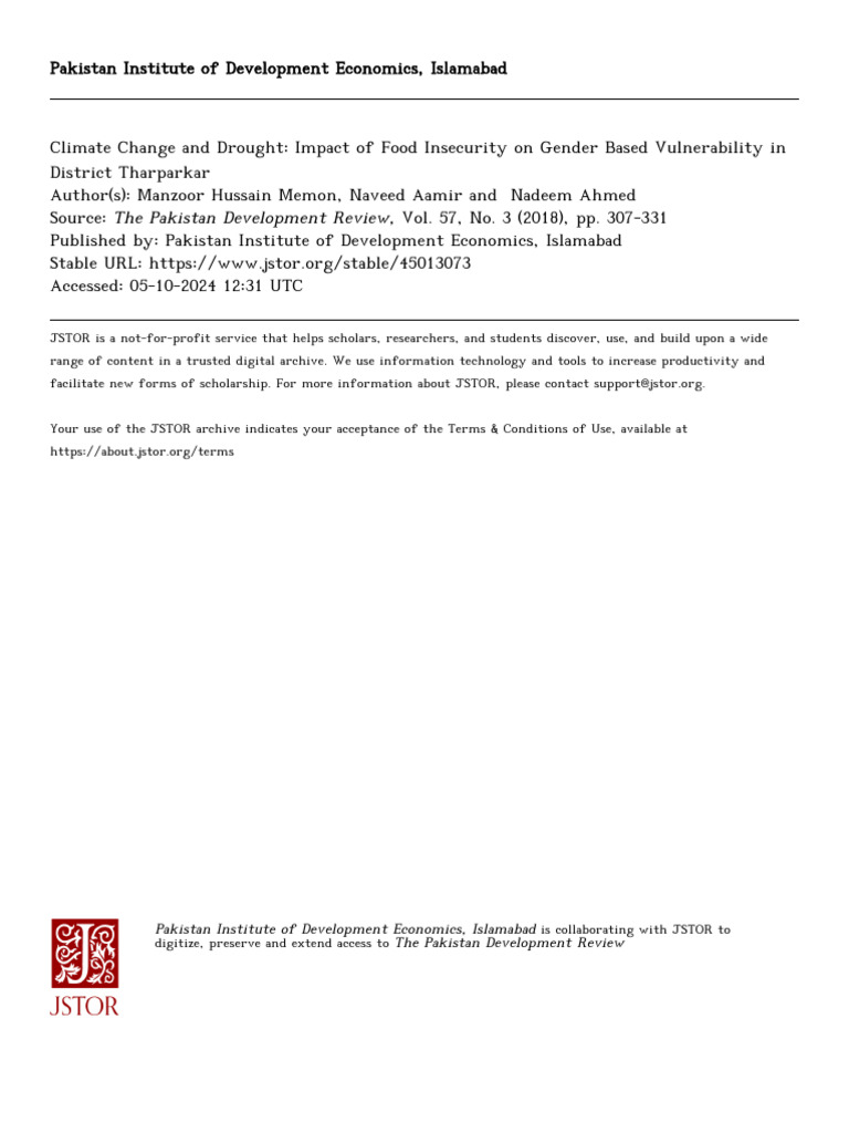 Climate and Gender Inequality | PDF | Drought | Agriculture