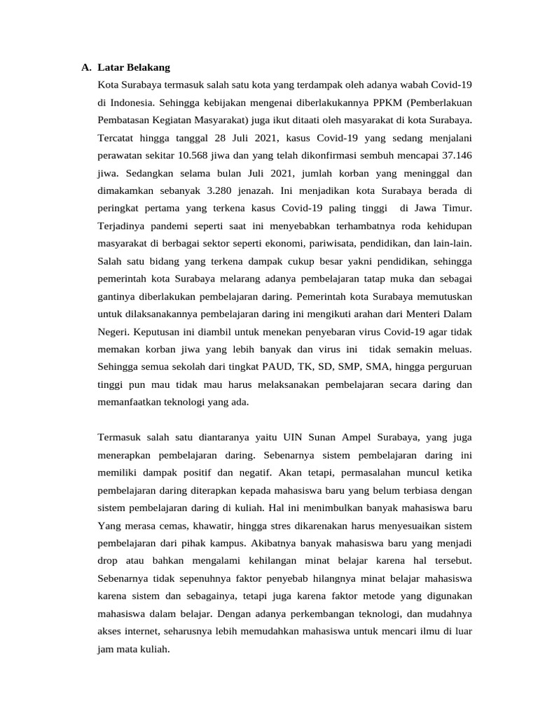 Draft Latar Belakang KKN DR | PDF