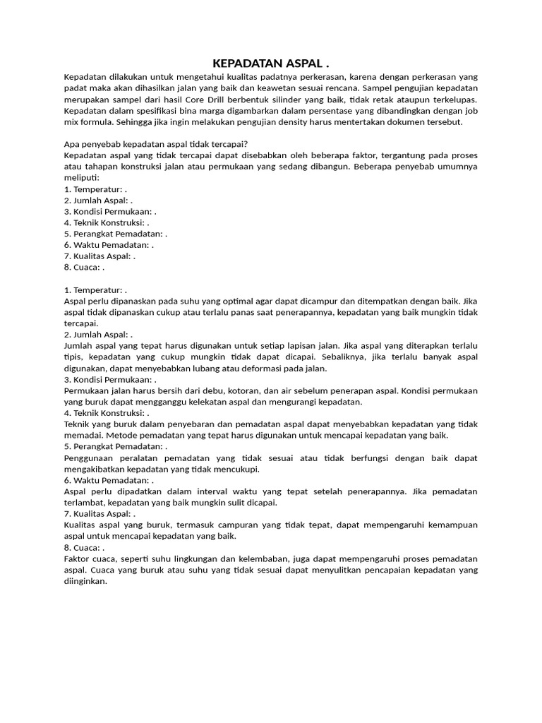 Kepadatan Aspal | PDF