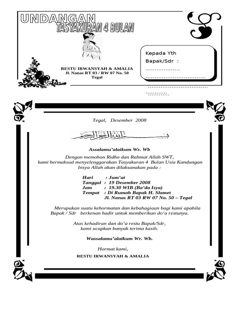 Undangan 7 Bulanan | PDF