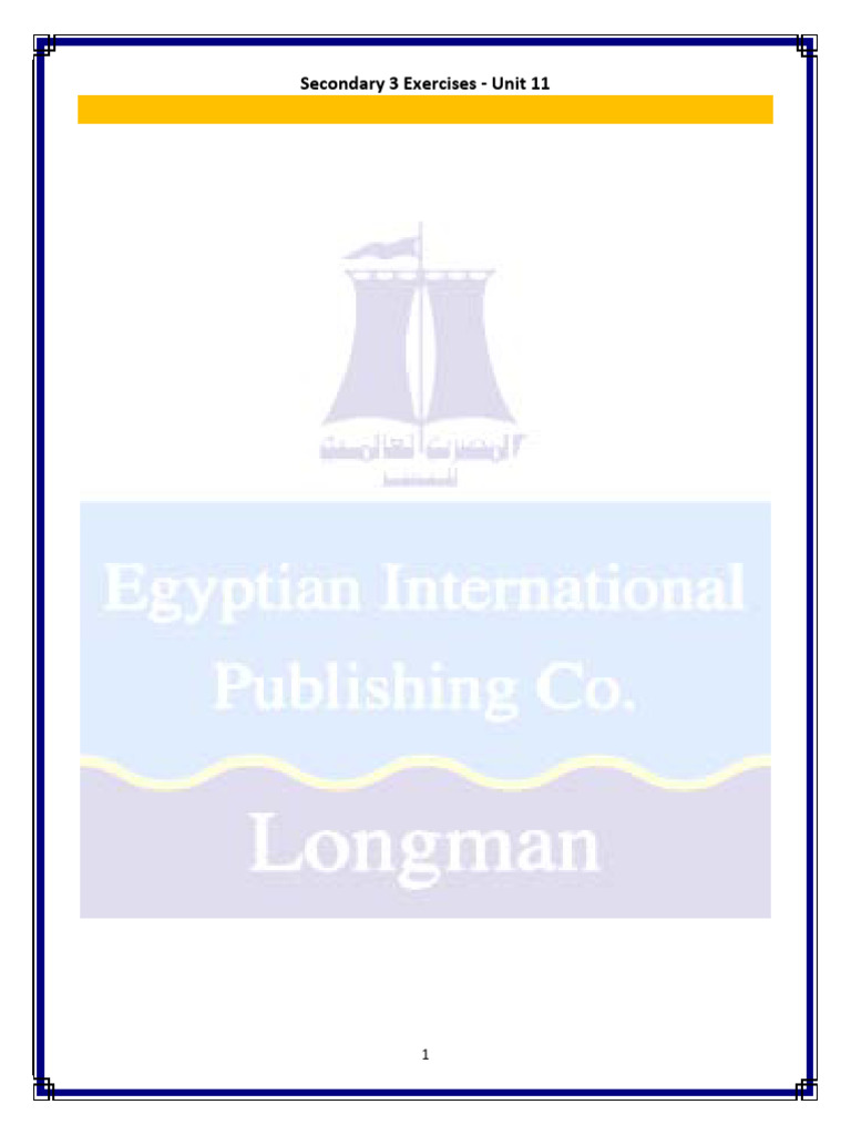 SEC 3 - 2023 - Exercises - Unit 11 - Not Answered | PDF