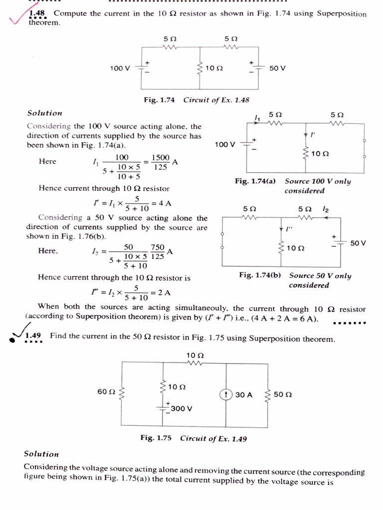 Dc Netwrok Theorem Problem Set Pdf