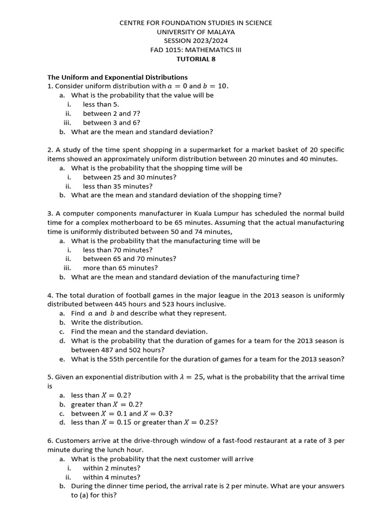 Tutorial 8 Fad1015 | PDF