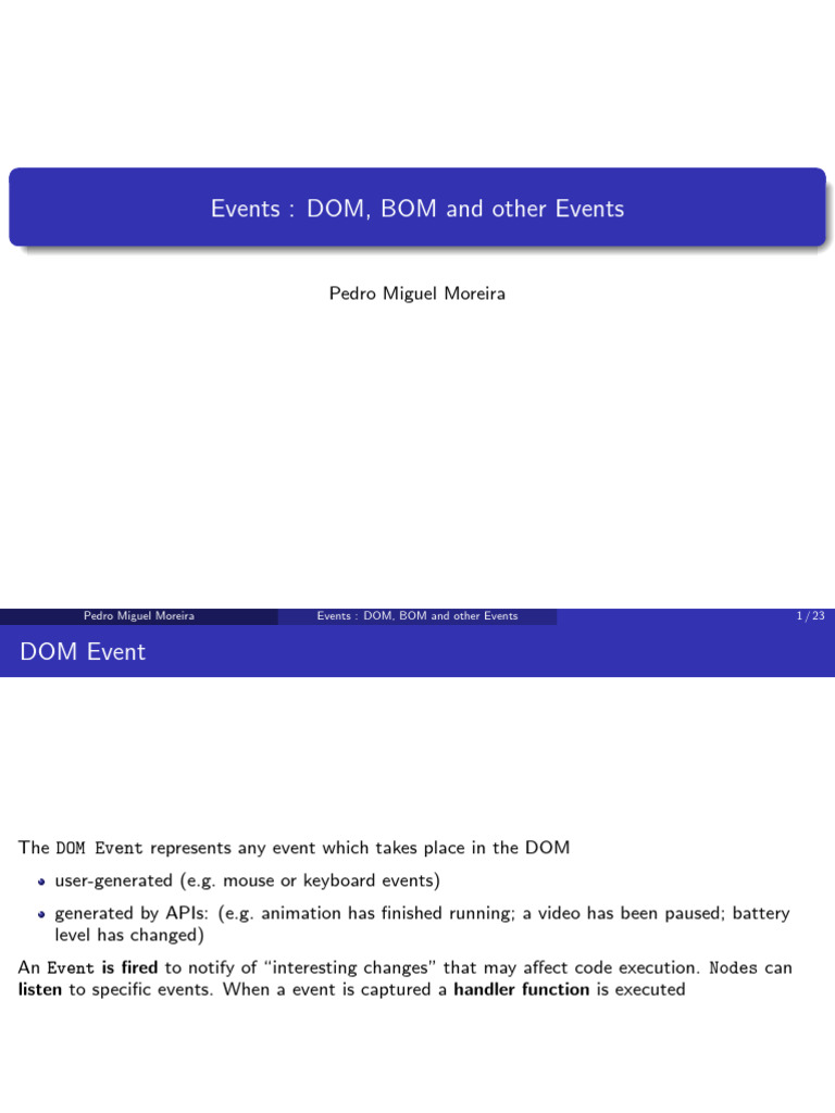 Slides Dom Events | PDF