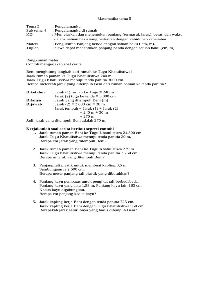 Matematika Tema 5 | PDF