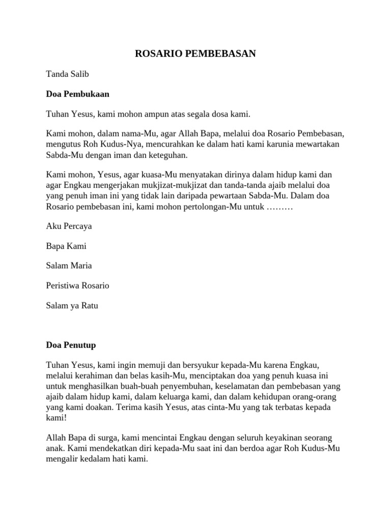 Rosario Pembebasan | PDF