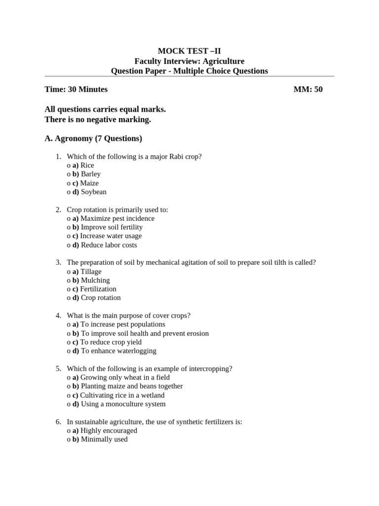 Answer Key-Faculty Interview - Question Paper-2 | PDF